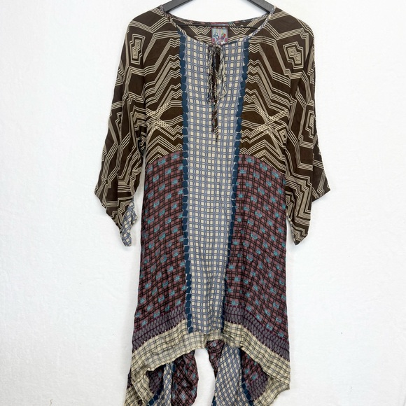 Johnny Was | Tops | Johnny Was Brown And Blue Patterned Tunic | Poshmark
